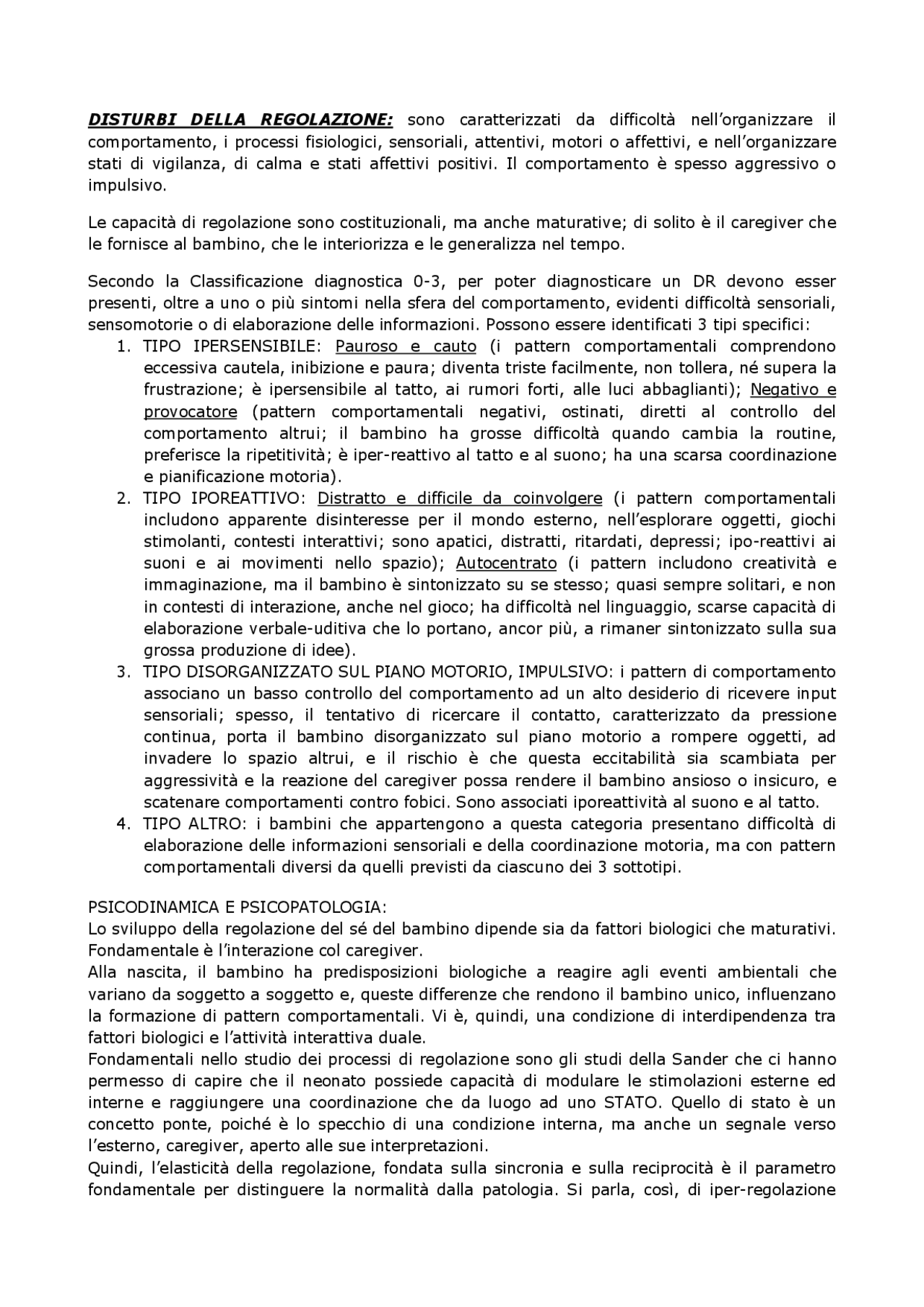 Psicopatologia Dello Sviluppo Docsity