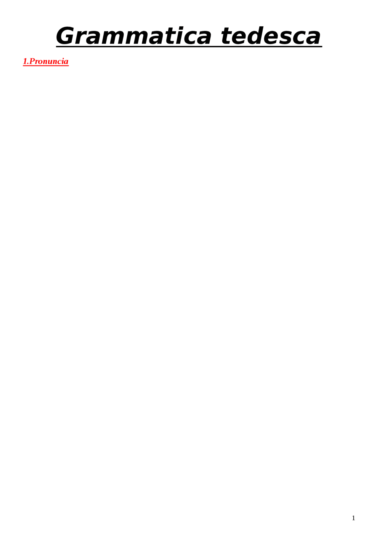 Grammatica tedesca (base) - Docsity