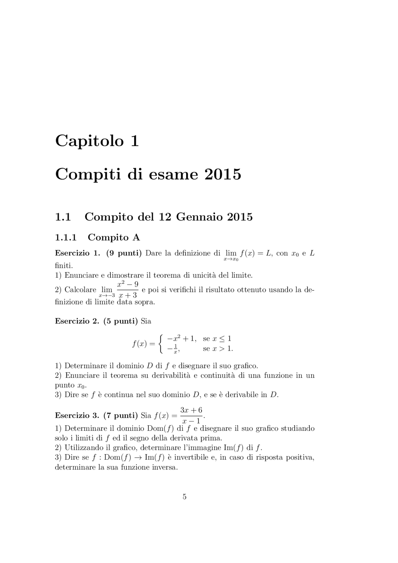 Esame 2015 Matematica Applicazioni Economiche Unifi Docsity