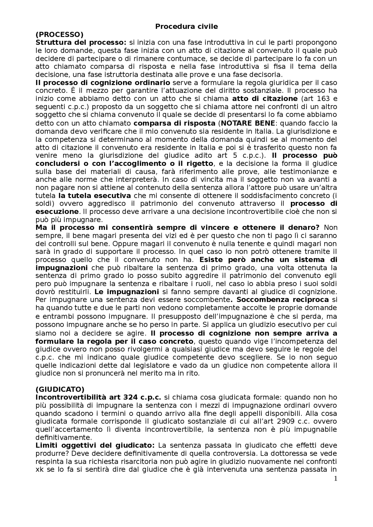 Elementi Di Diritto Processuale E Civile Docsity