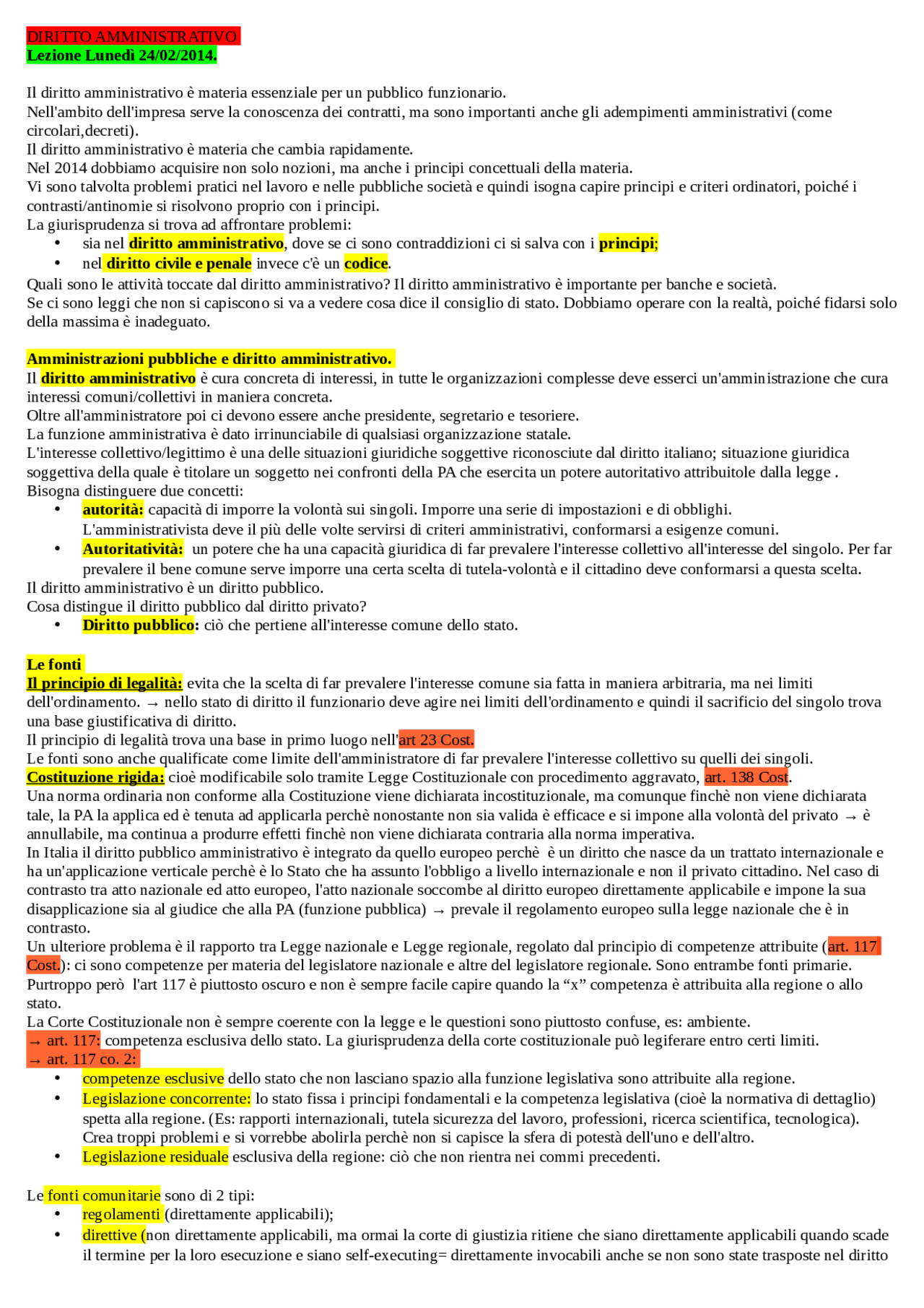 Appunti Lezioni Diritto Amministrativo Goisis Unimi Docsity