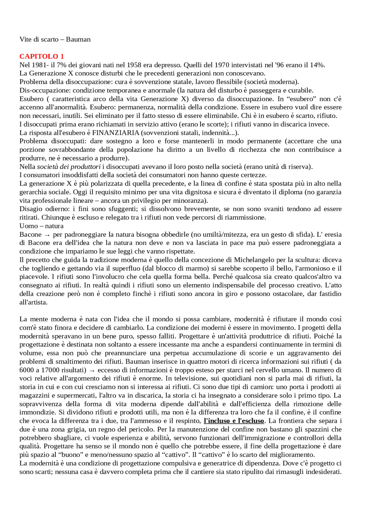 Vite Di Scarto Riassunto Schemi E Mappe Concettuali Di Didattica