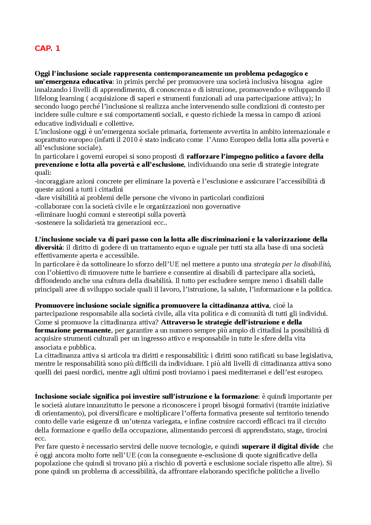 Pratiche Educative Per Linclusione Sociale Schemi E Mappe