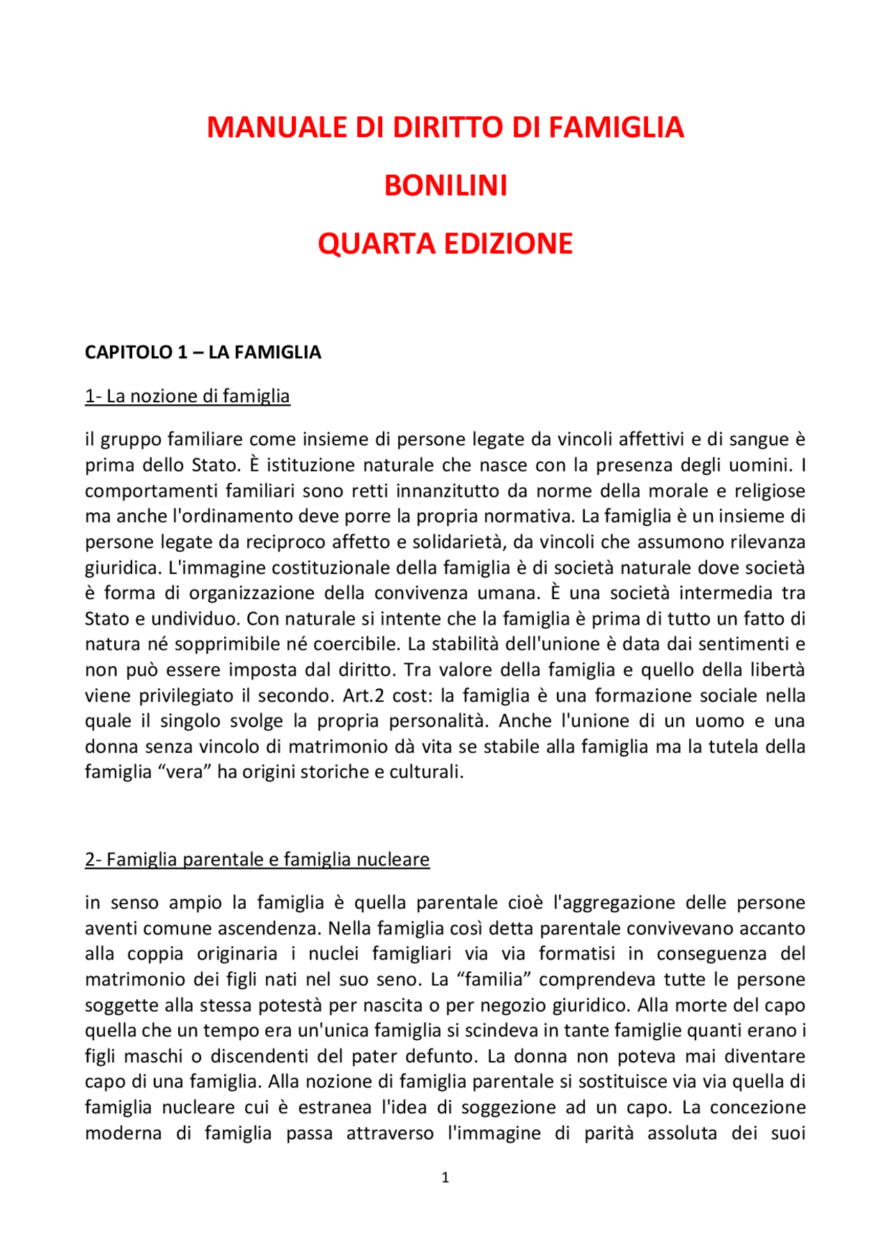Manuale Di Diritto Di Famiglia Bonilini Docsity