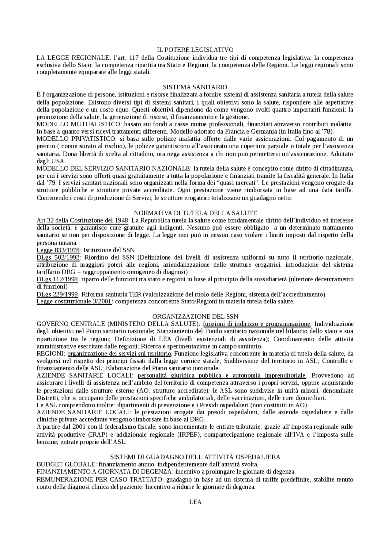 Legislazione Infermieristica Tor Vergata Docsity