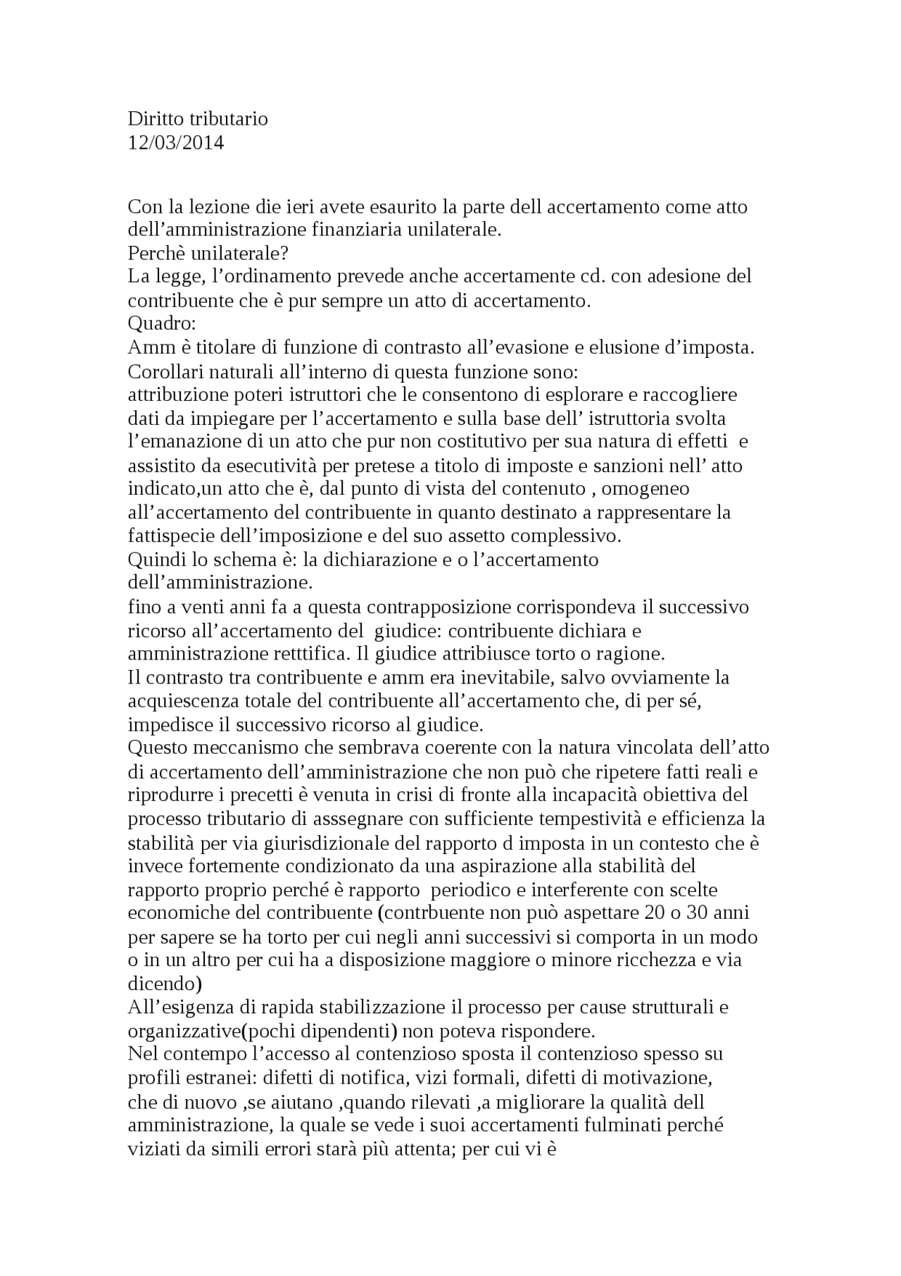 Diritto Tributario Parte 1 Di Diritto Tributario Docsity