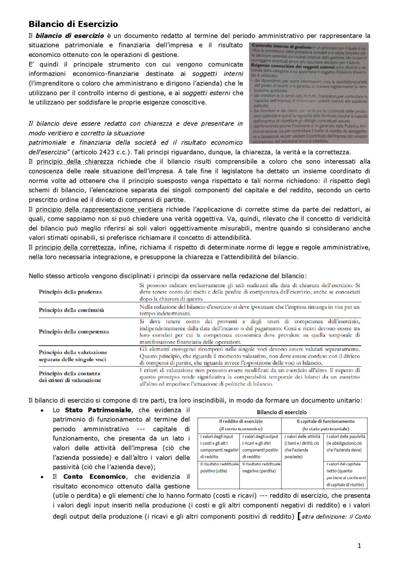 Il Bilancio Di Esercizio Docsity