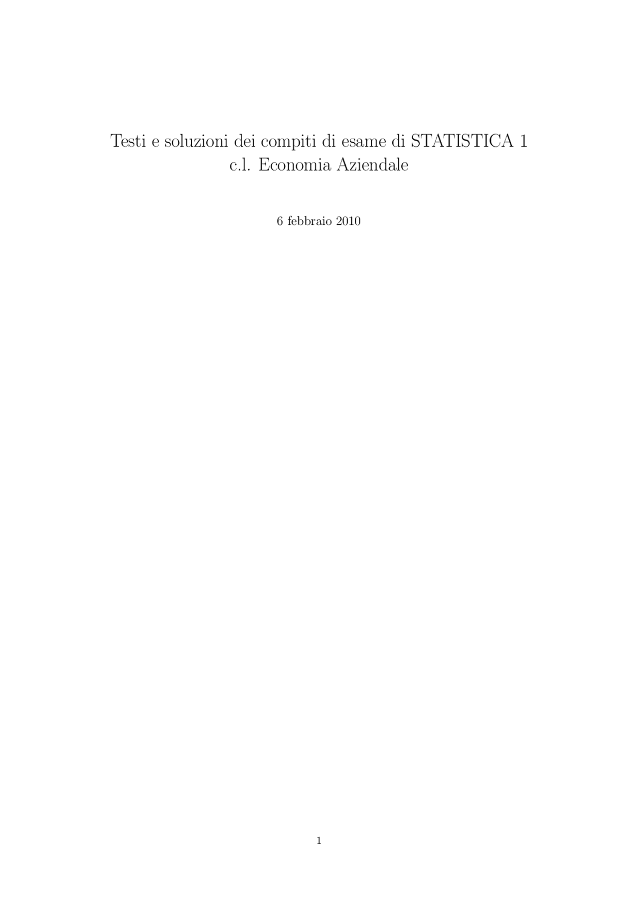probabilità e statistica | Esercizi di Probabilità e Statistica | Docsity