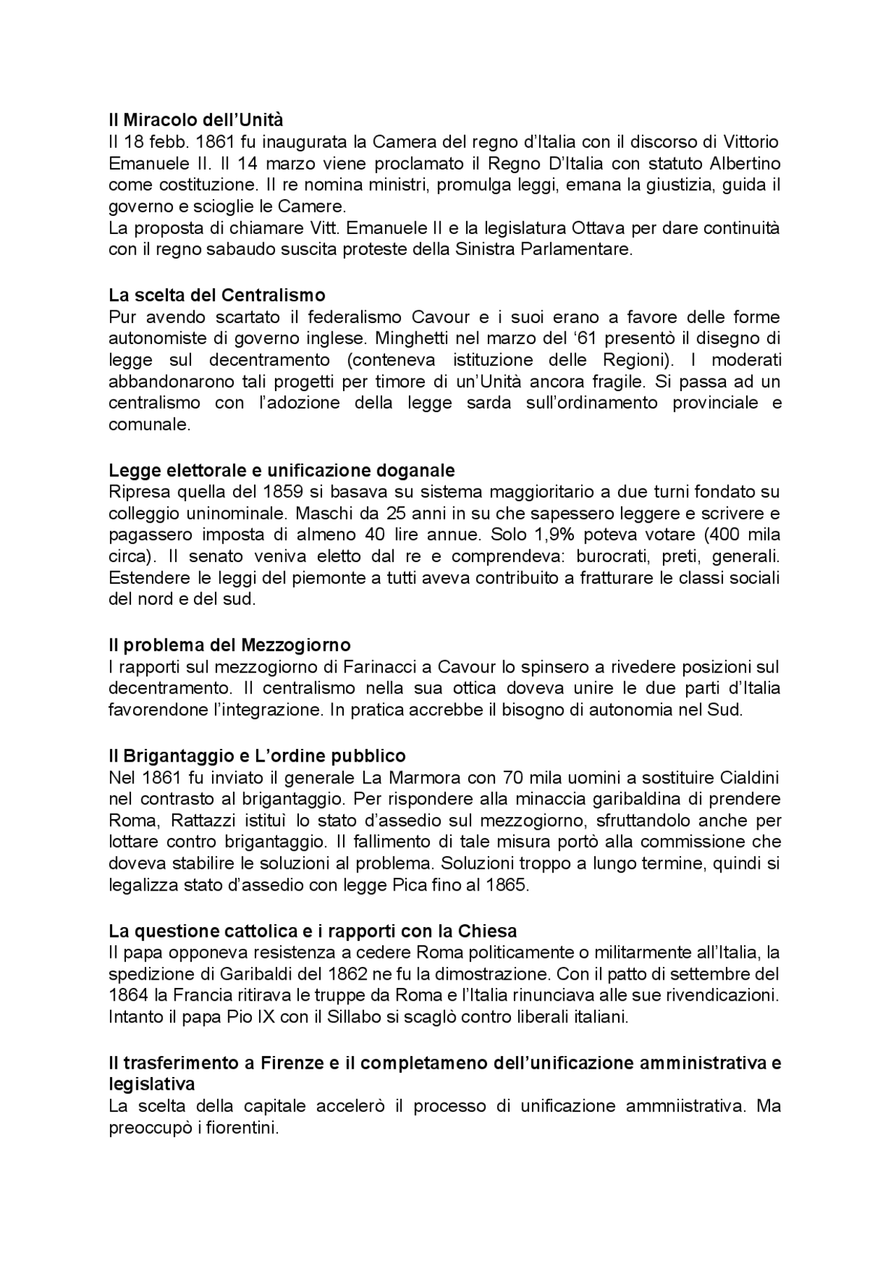 Storia D'Italia Cap.1 - Docsity