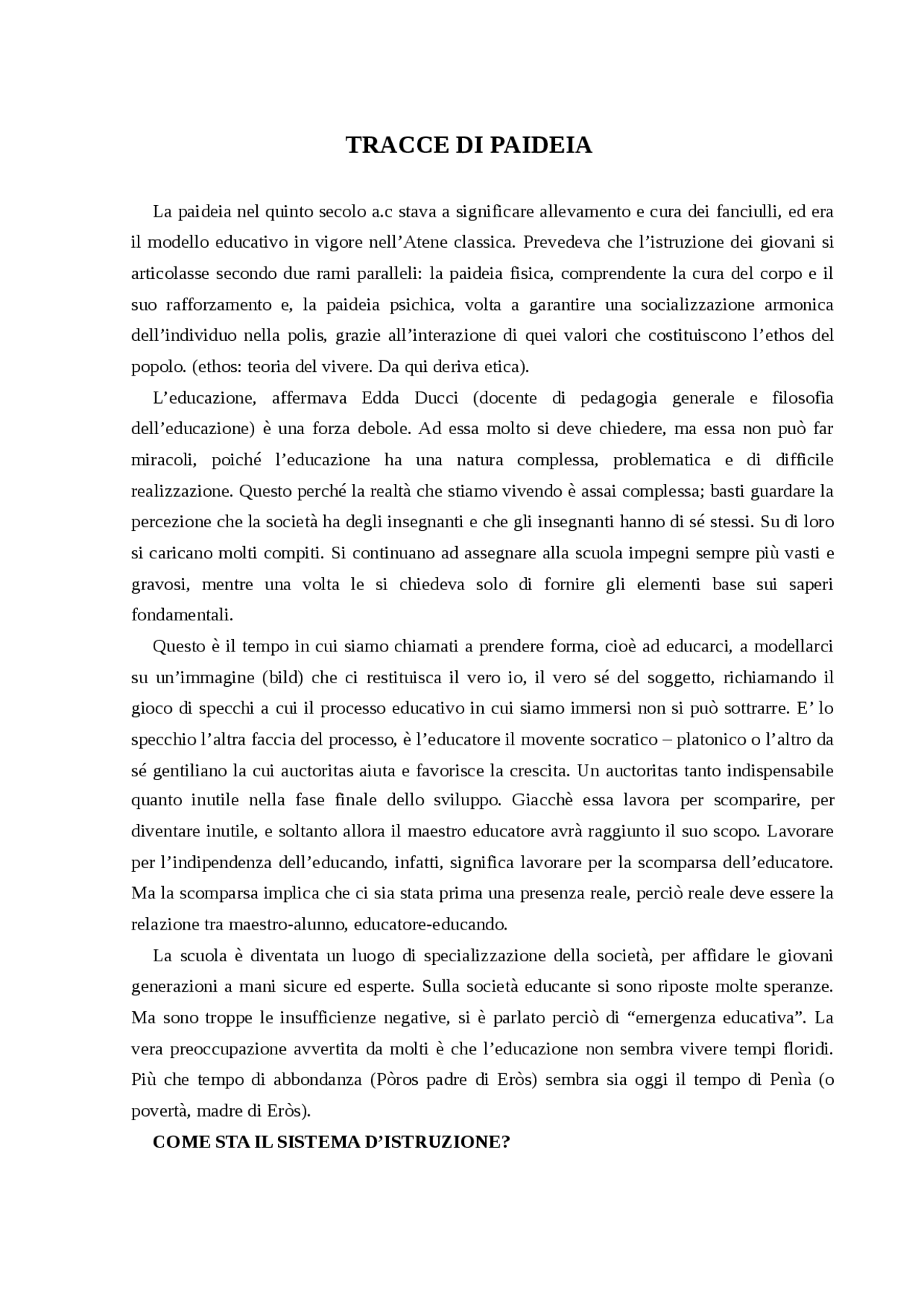 Tracce Di Paideia Francesco Mattei Docsity
