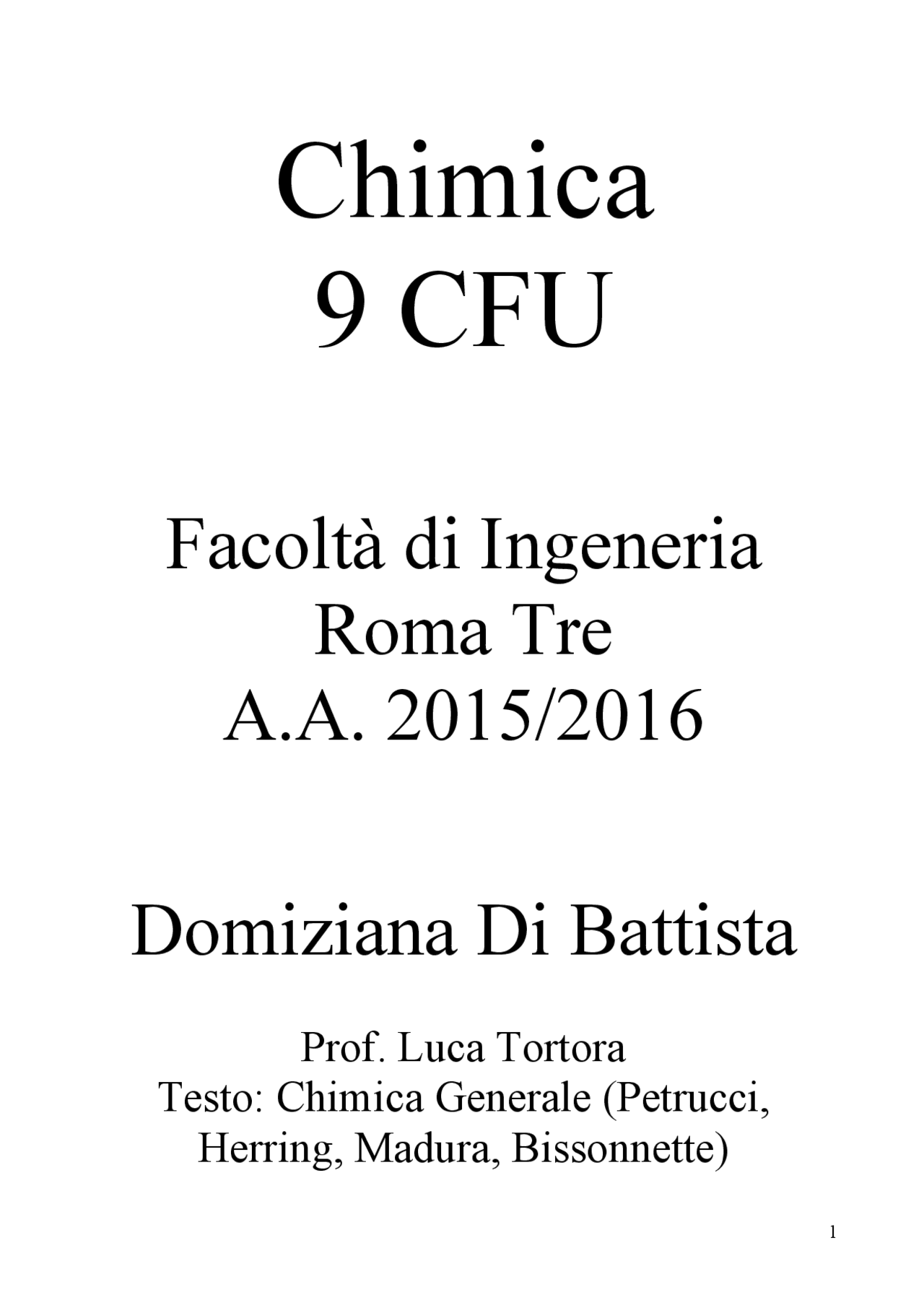 Chimica Generale Ingegneria Docsity