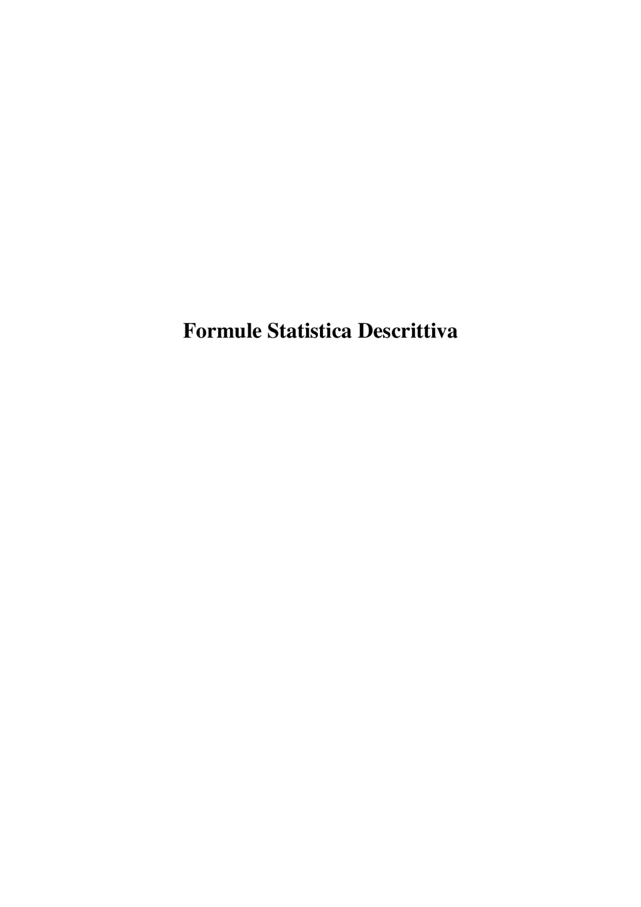 Formulario Di Statistica Descrittiva Docsity