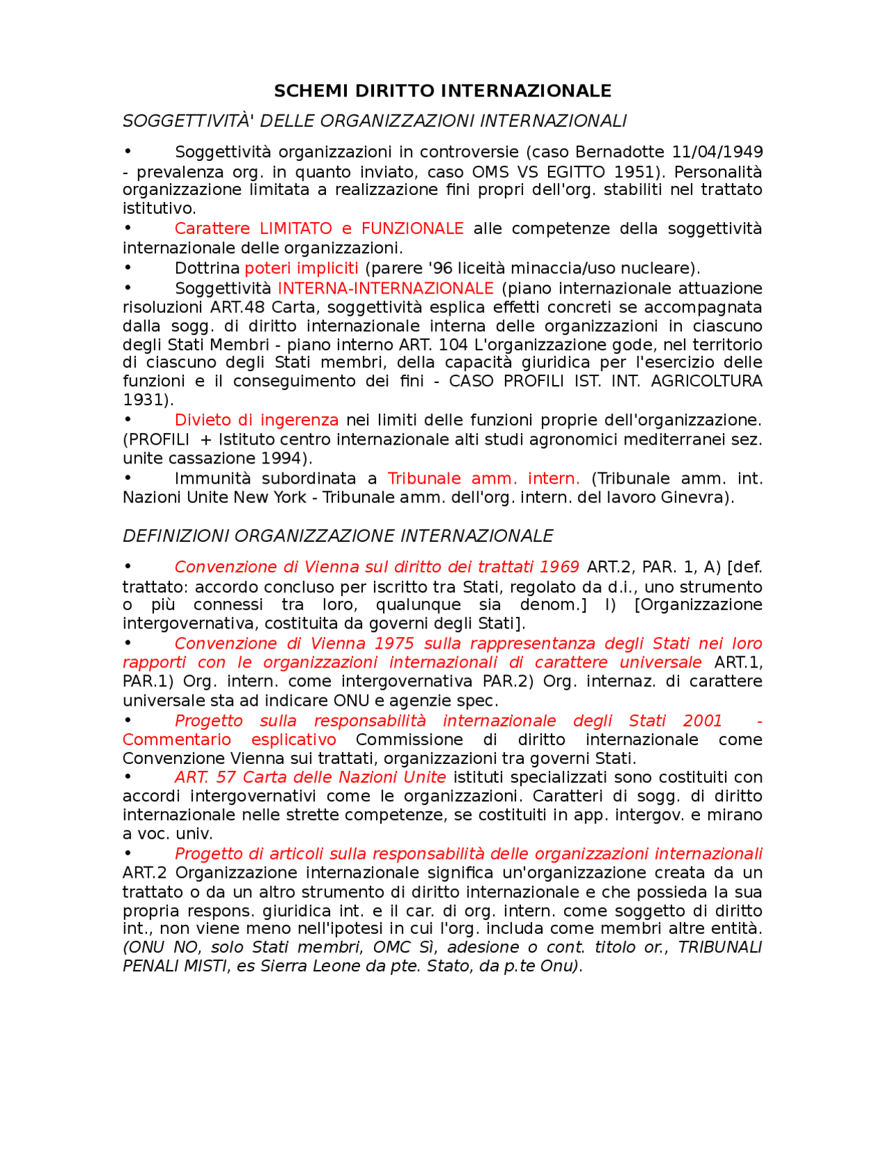 Schemi Di Diritto Internazionale Docsity