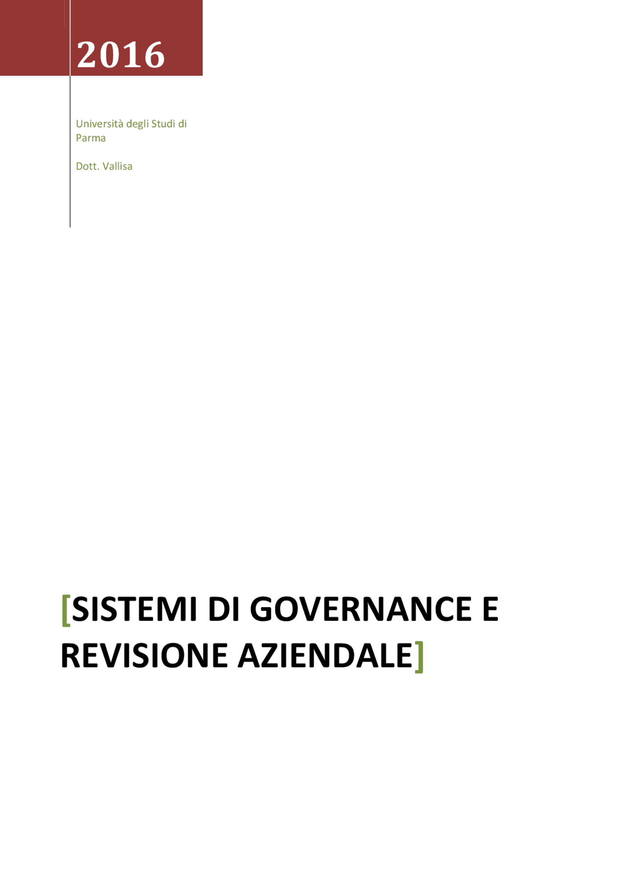 Sistemi Di Governance Docsity