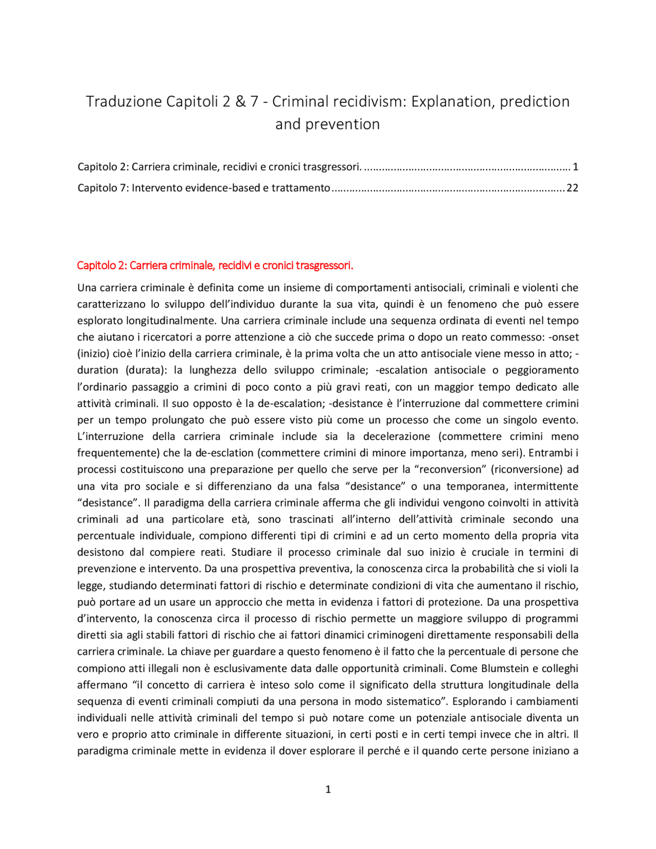 Criminal recidivism Explanation prediction and prevention - Docsity