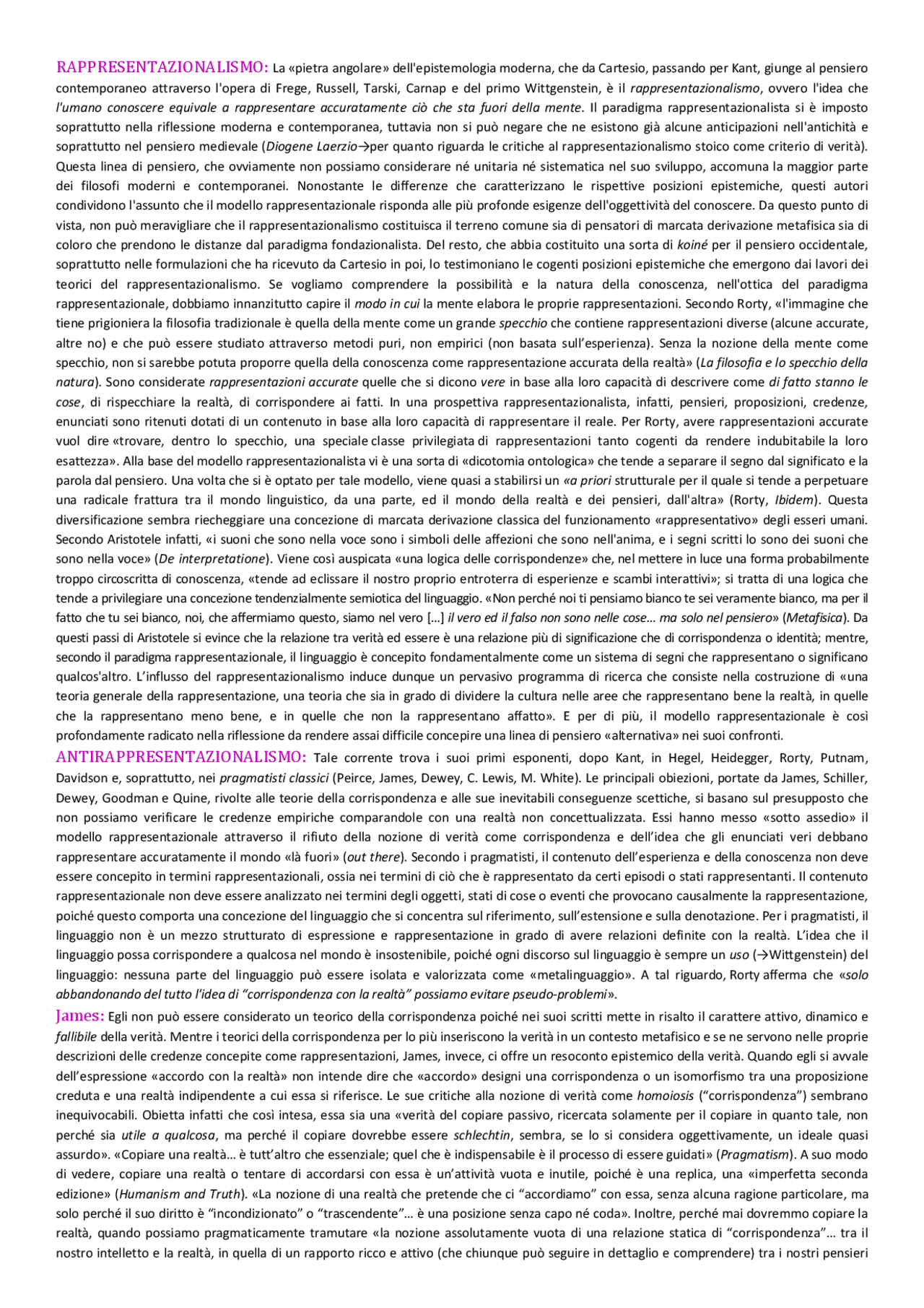 Il Pragmatismo Appunti Giancarlo Marchetti Docsity