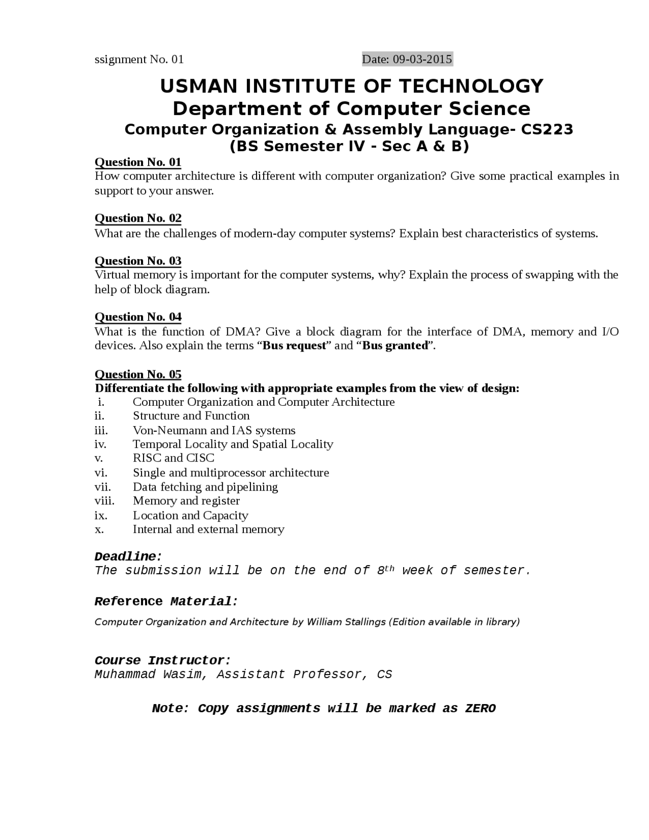 Computer Organization And Assembly Language Docsity