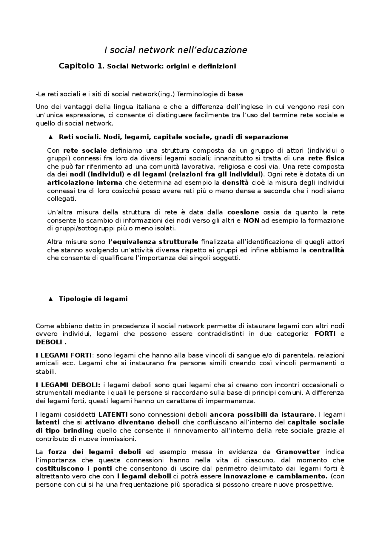 I Social Network Nelleducazione Mranieri Docsity