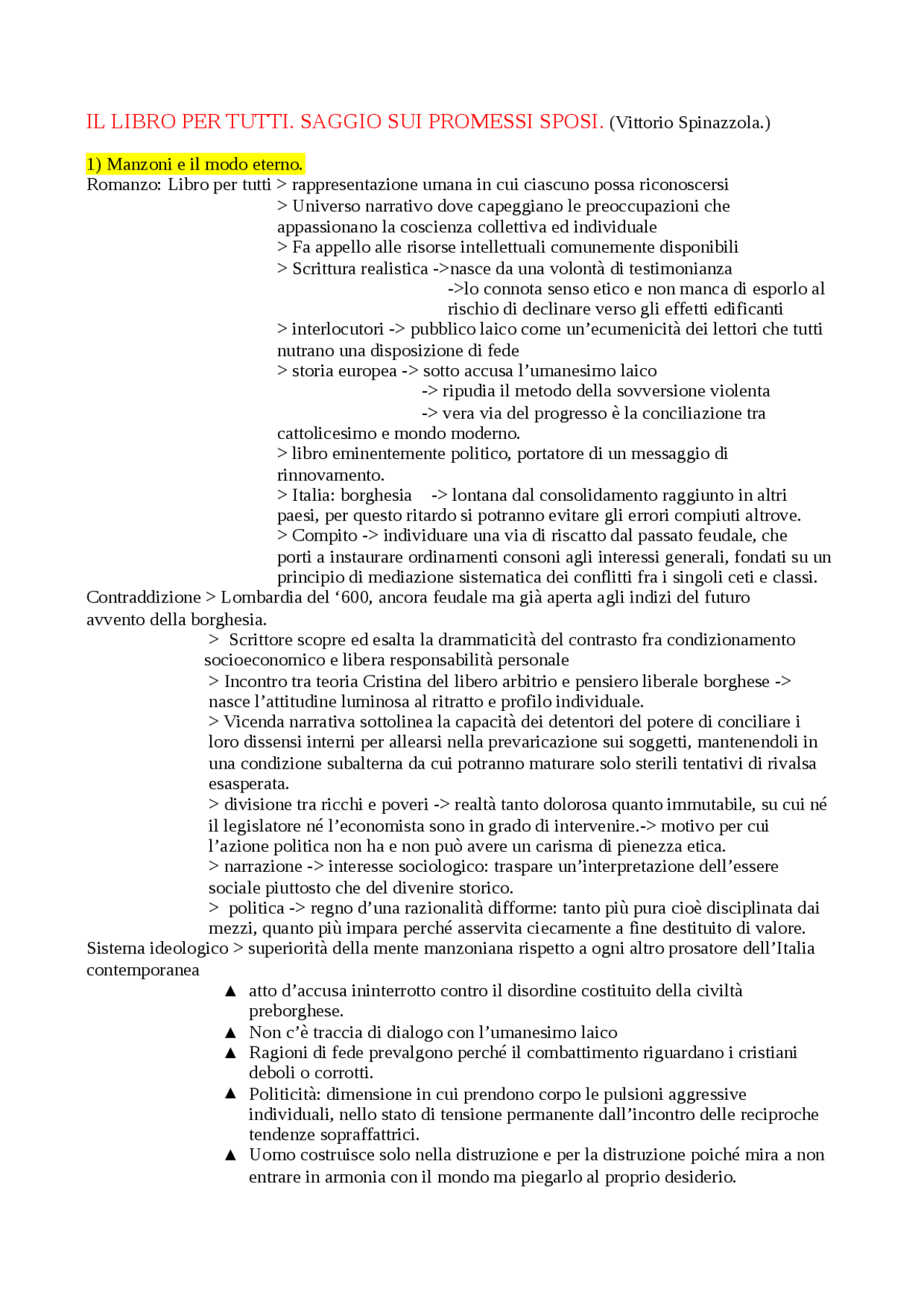Saggio Breve Di Spinazzola Docsity