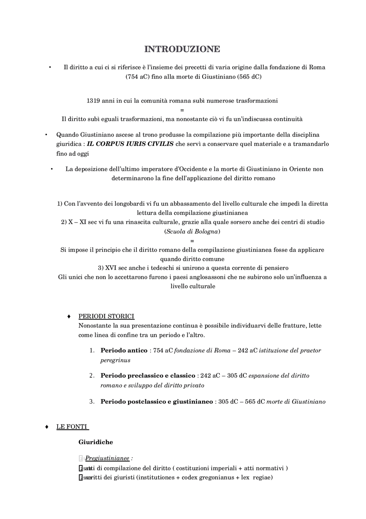 Diritto Privato Romano Schemi Riassuntivi Docsity