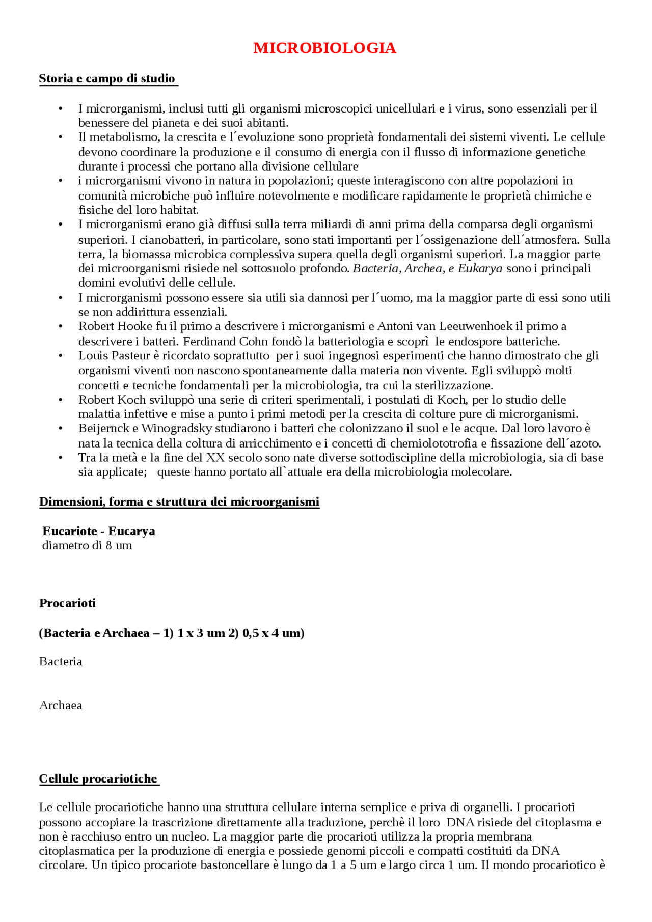 Appunti Microbiologia Generale Docsity