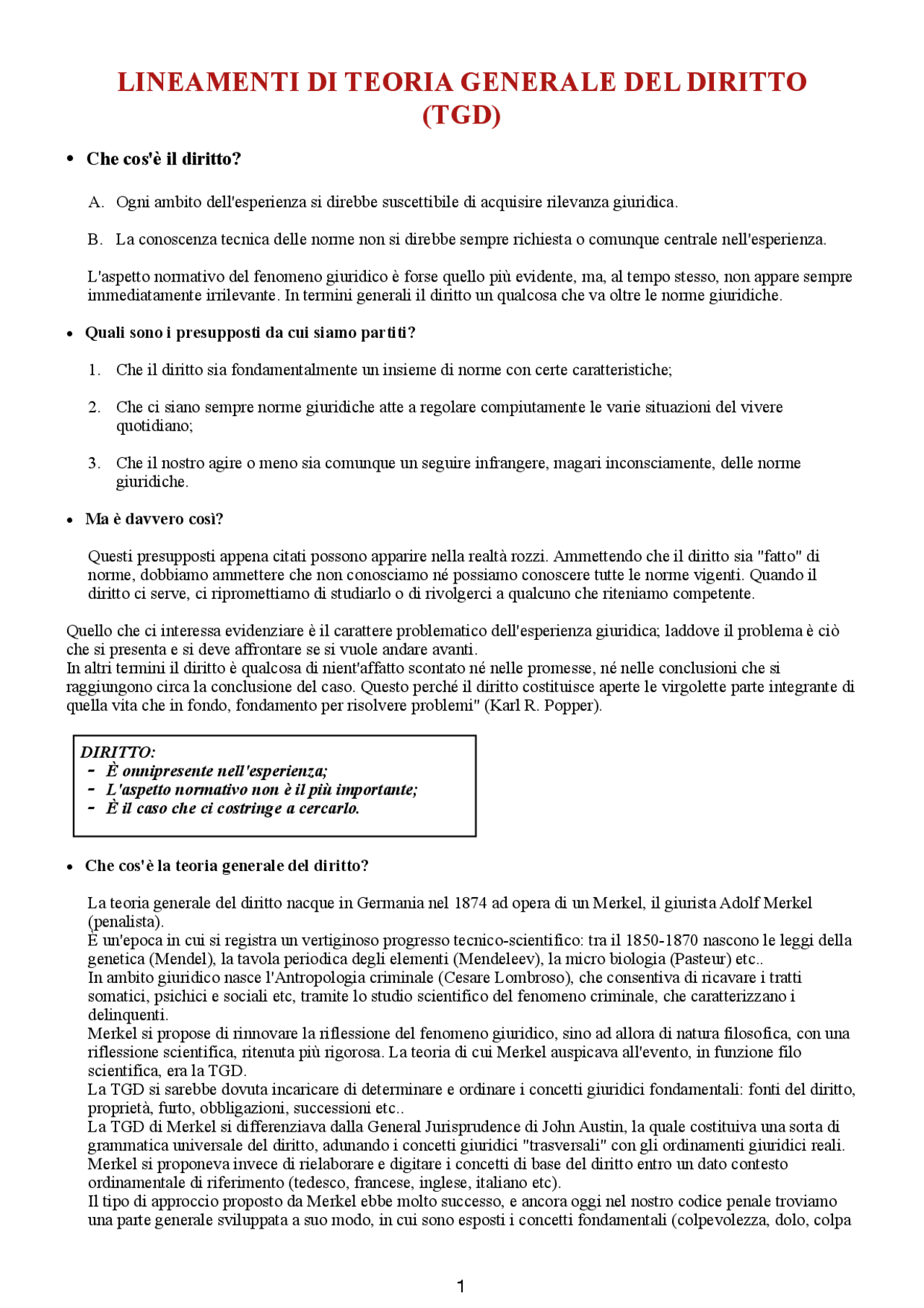 Teoria Generale Del Diritto Docsity