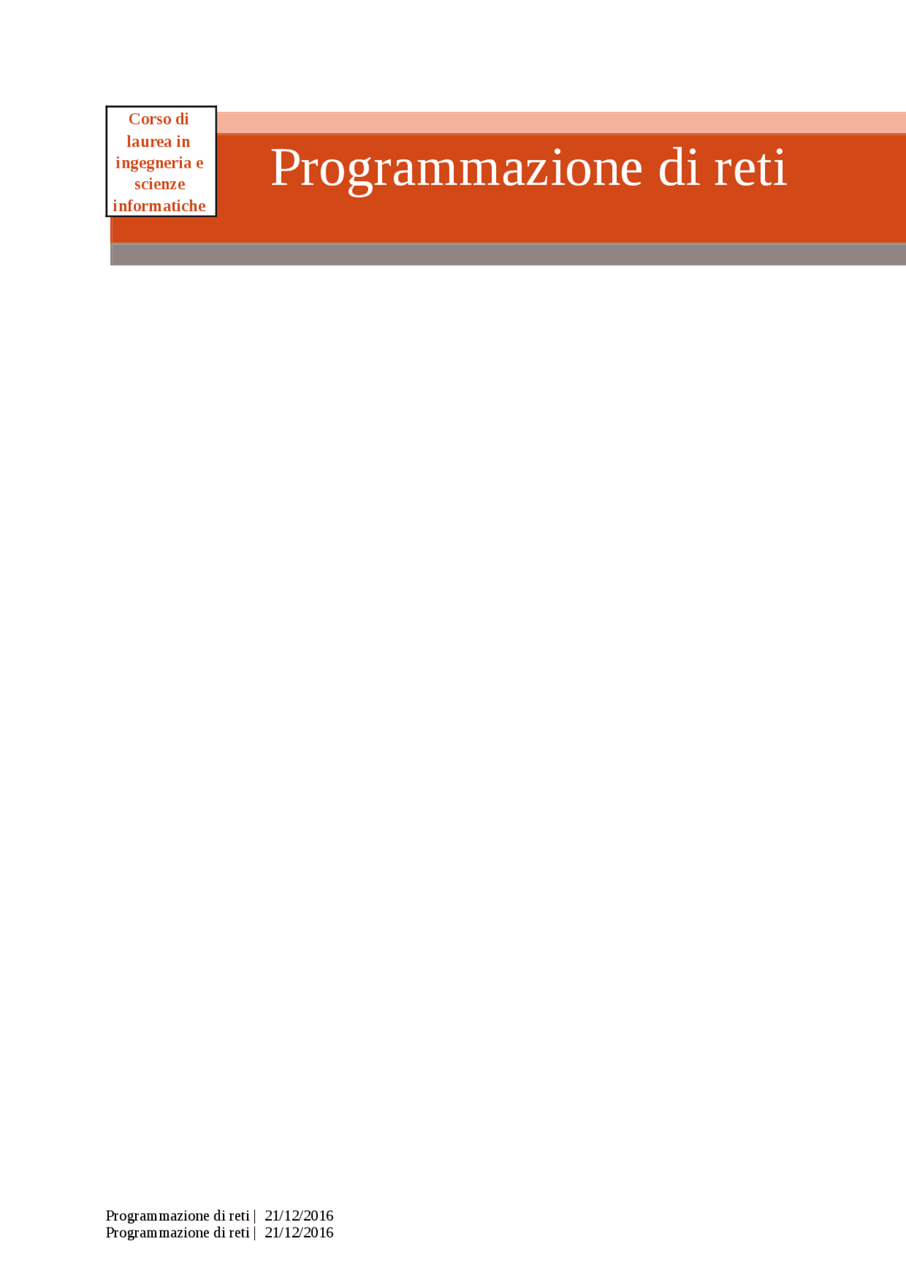 Programmazione di reti - Docsity