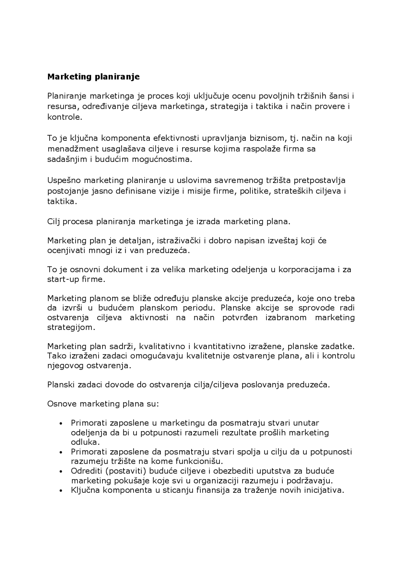 Skripta Za Predmet Marketing Esej Predlog Marketing Docsity