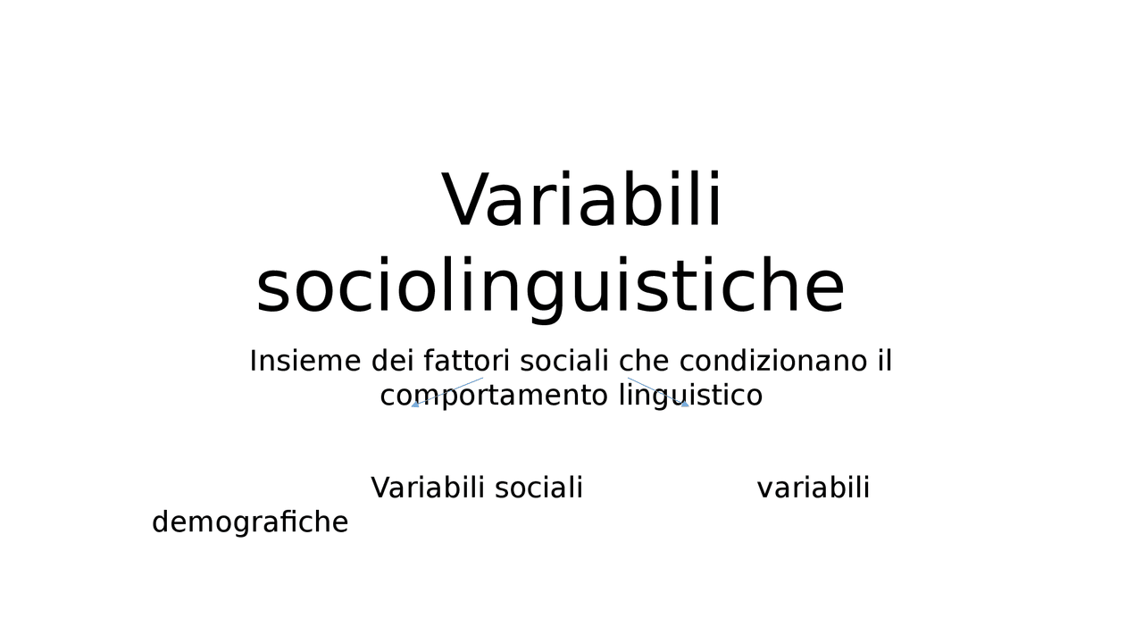 Le Variabili Sociolinguistiche Slide Di Sociolinguistica Docsity
