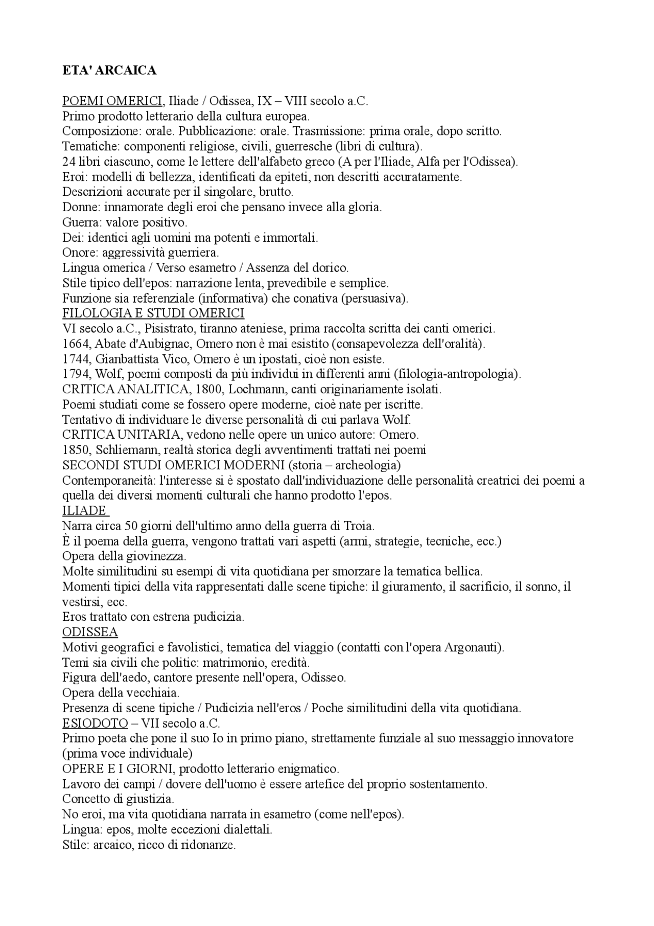 Manuale Di Letteratura Greca Docsity