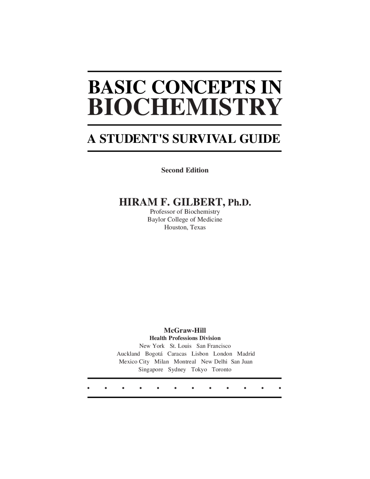 Basic concepts in biochemistry 2ed - Gilbert.pdf | Skripte' predlog Biohemija - Docsity