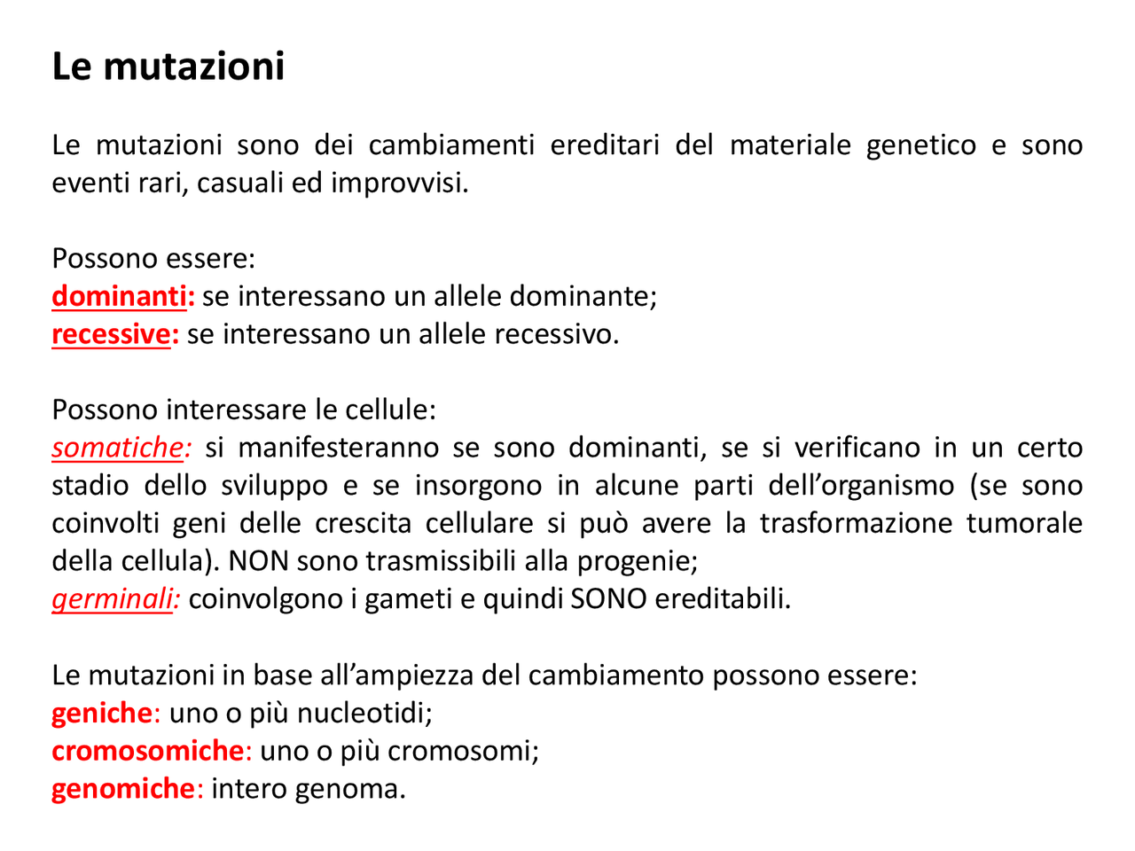 Mutazioni Cromosomiche E Genomiche Appunti Di Biologia Docsity
