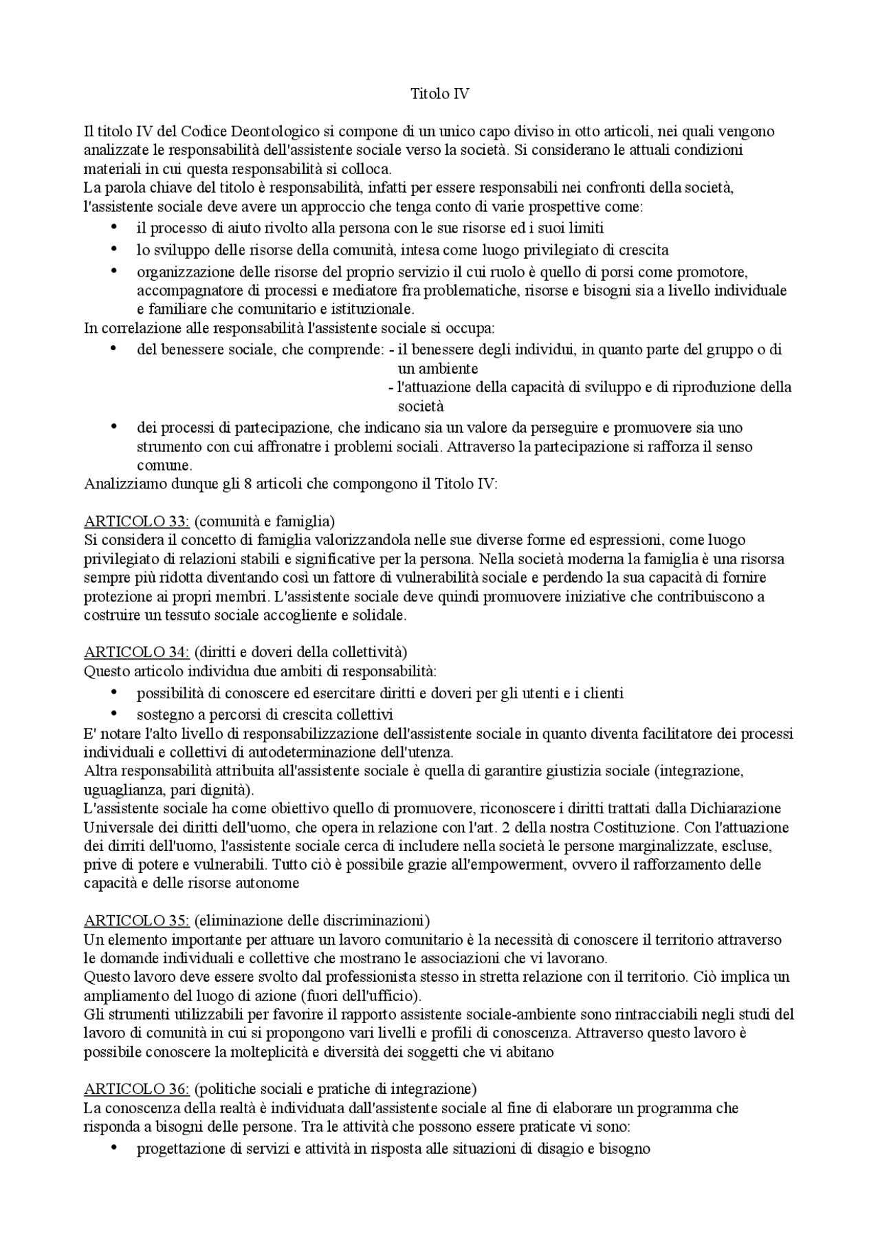 Titolo Iv Codice Deontologico Assistente Sociale Appunti Di Metodi E