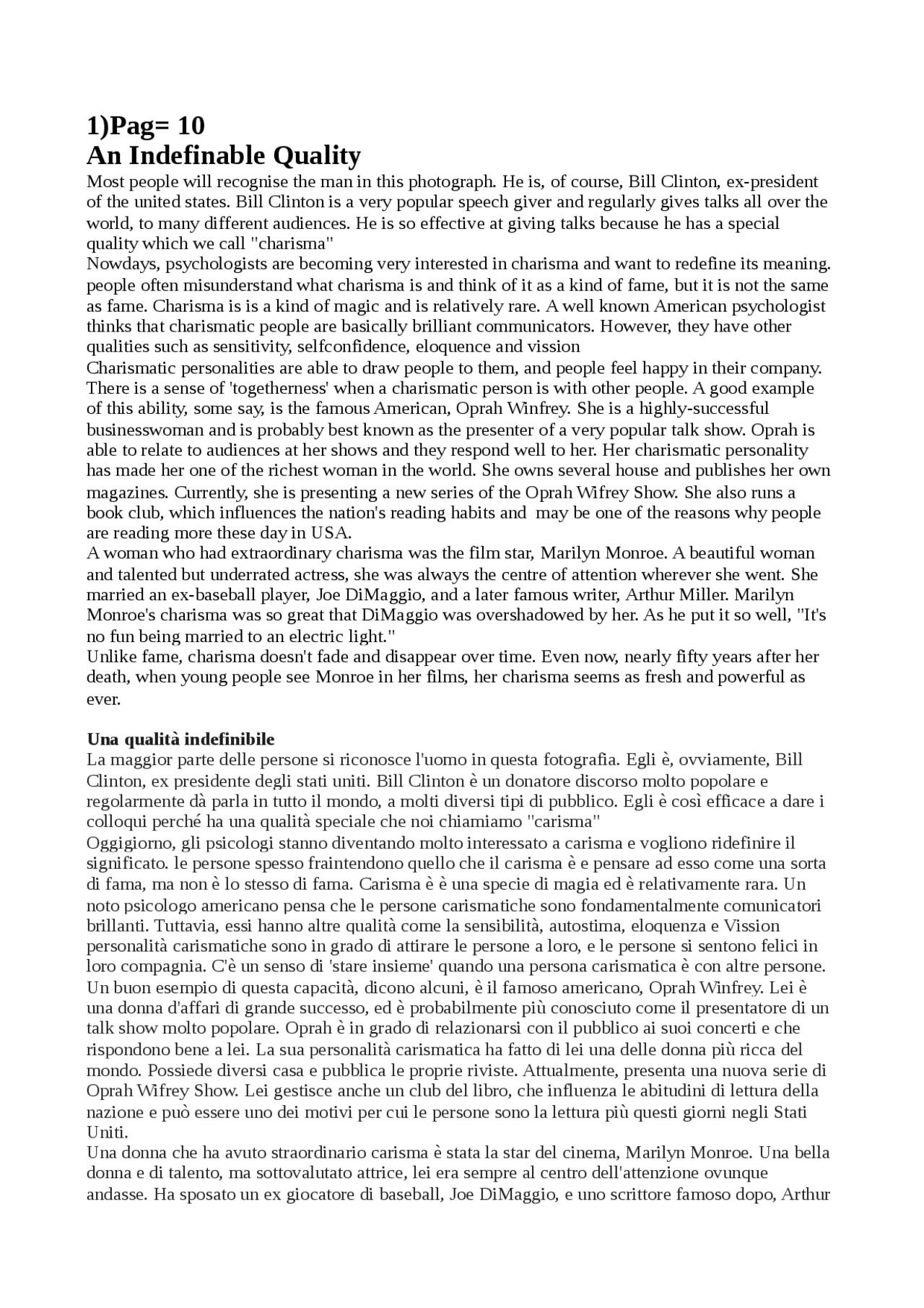 Letture Traduzioni Riassunti Language Leader Docsity