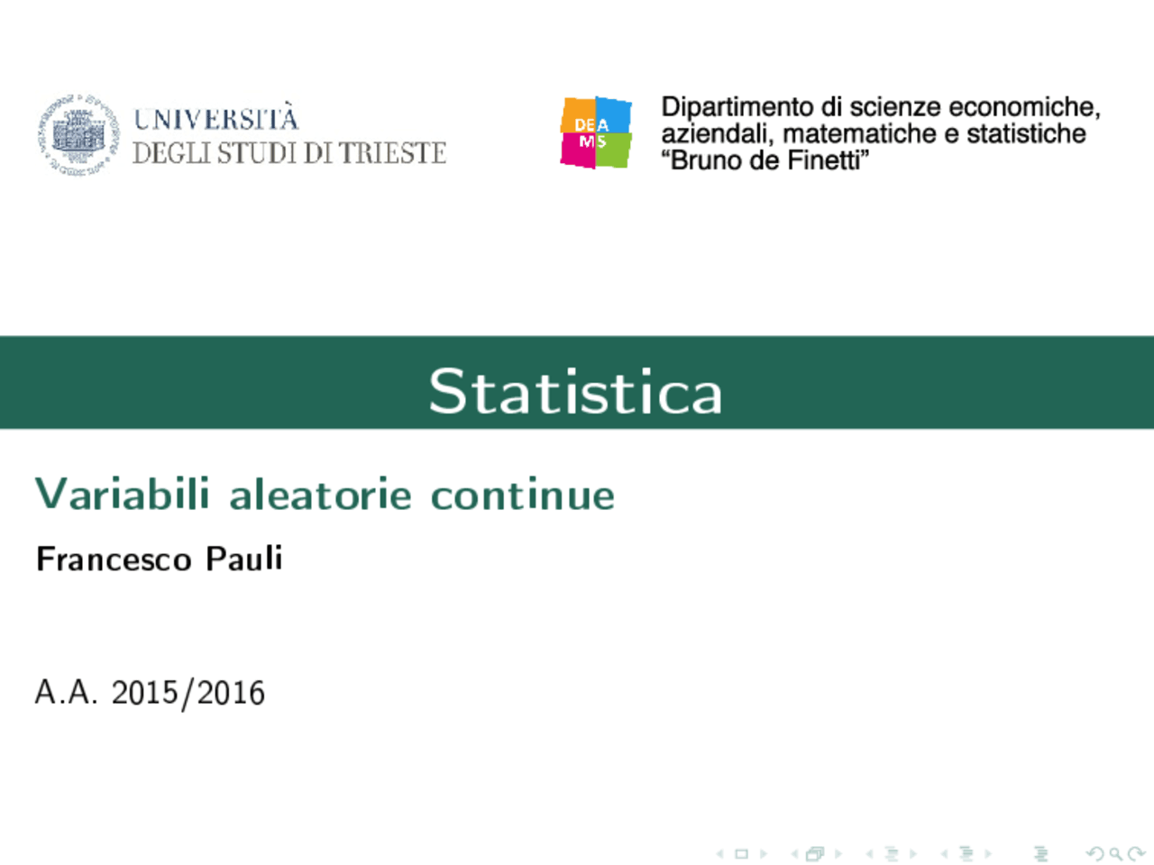 Variabili Aleatorie 2 Statistica Docsity