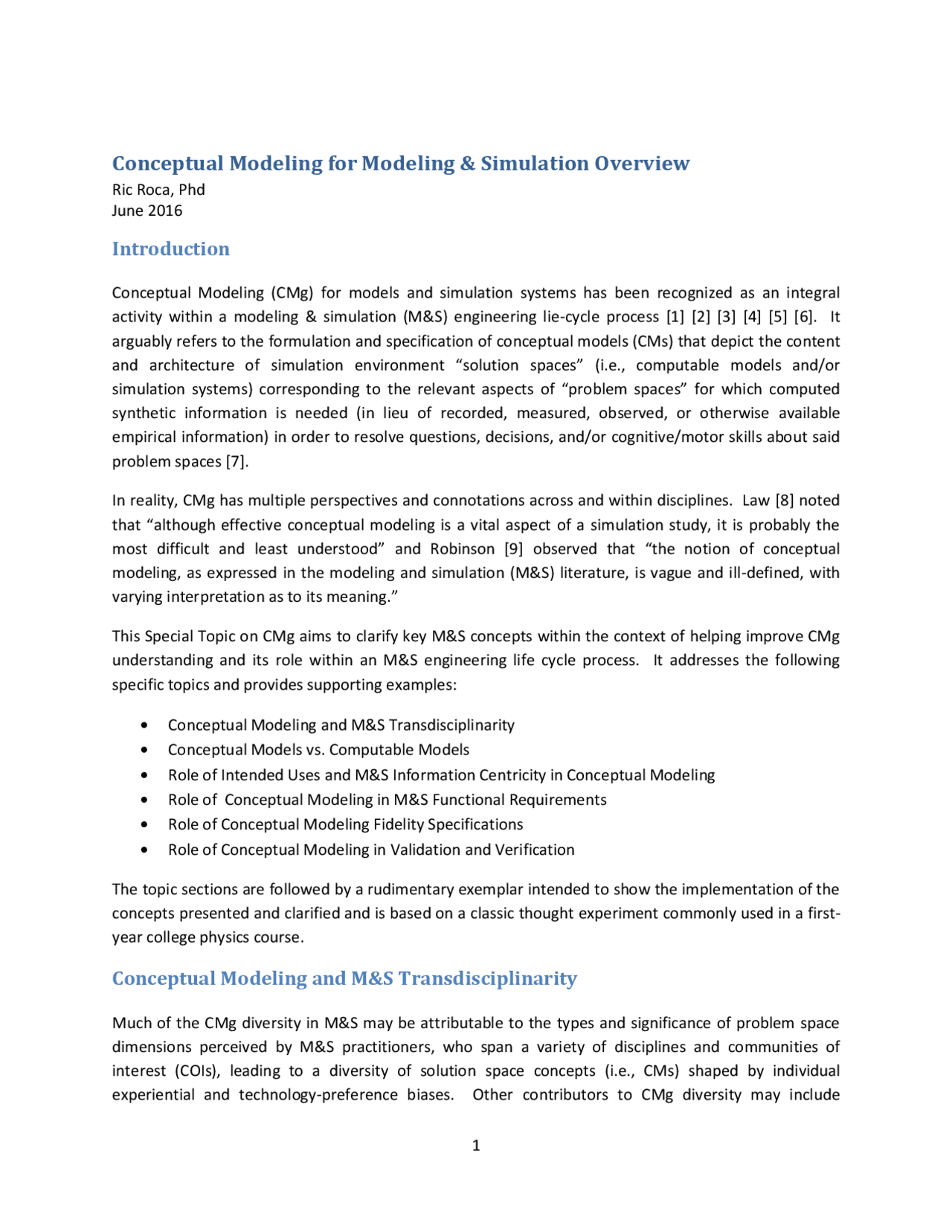 An Overview of Conceptual Modeling for Models and Simulation Systems ...