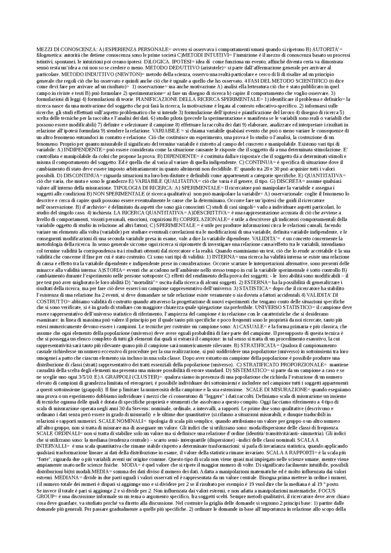 Pedagogia Sperimentale Docsity