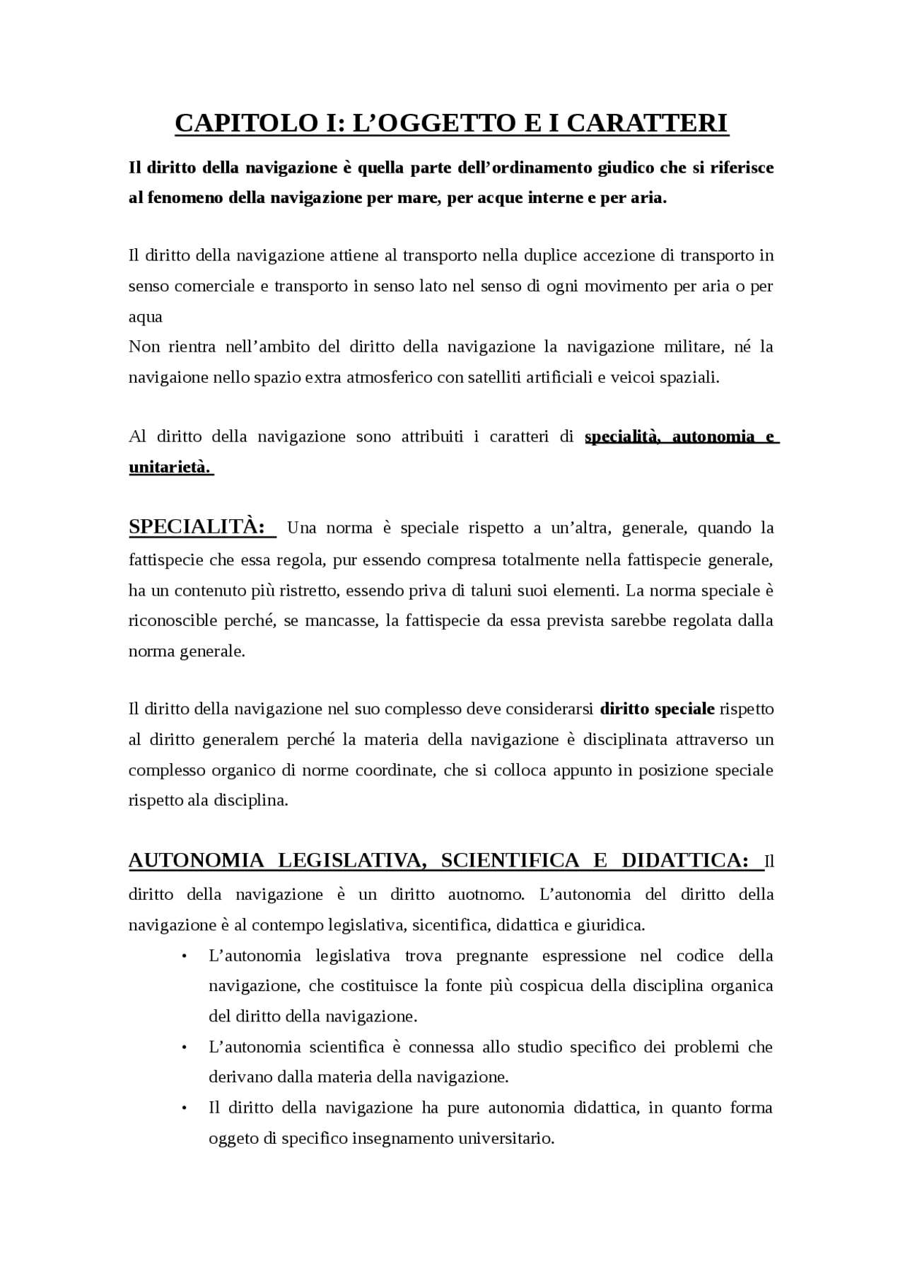 Diritto Della Navigazione Riassunti Docsity