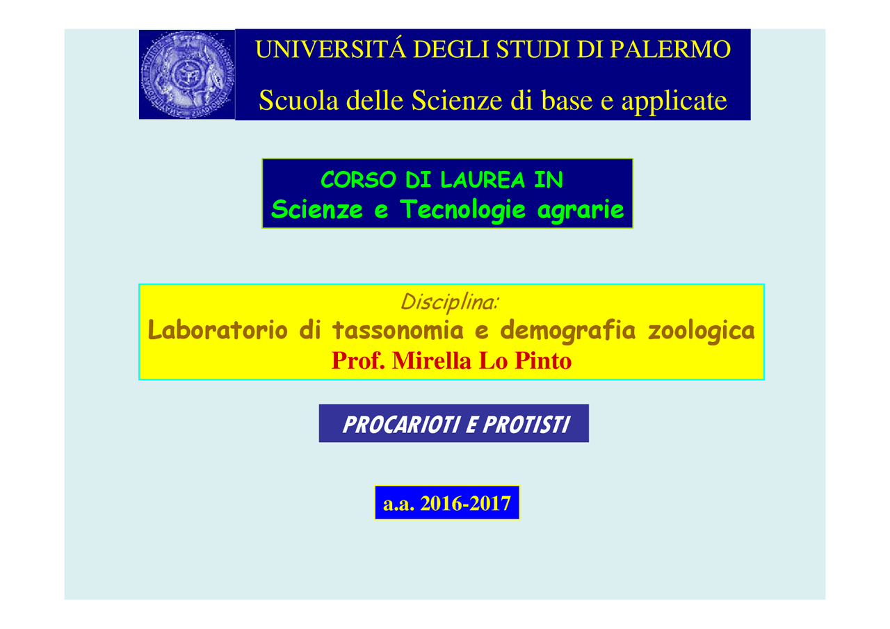 Procarioti Ed Eucarioti Docsity