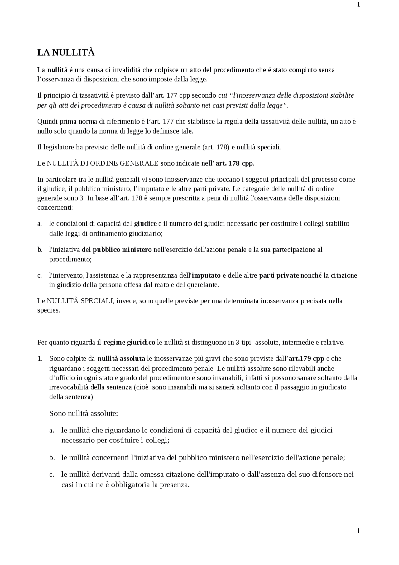 La Nullità Degli Atti Docsity