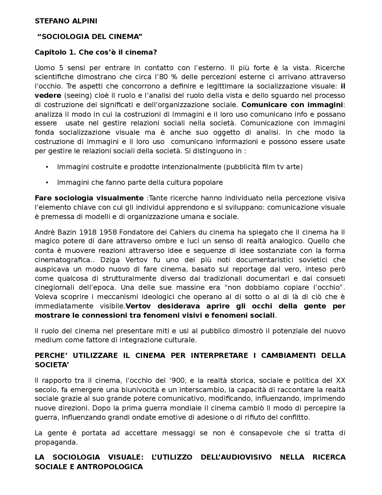 Sociologia Visuale Riassunto Docsity