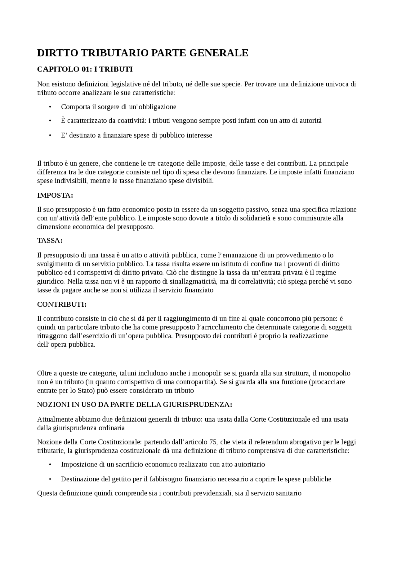 Manuale Tesauro Parte Generale Docsity