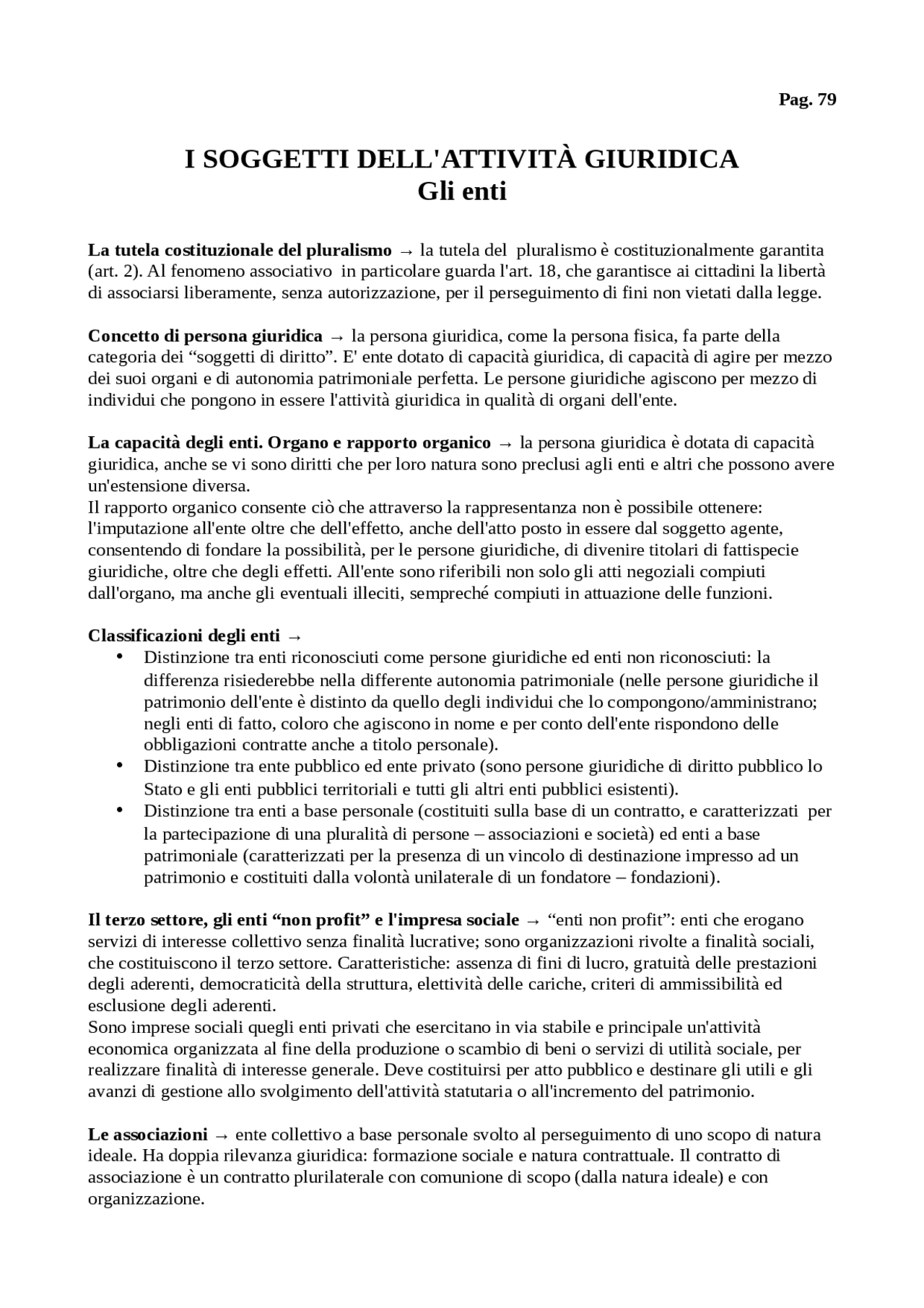Riassunto Gli Enti Docsity