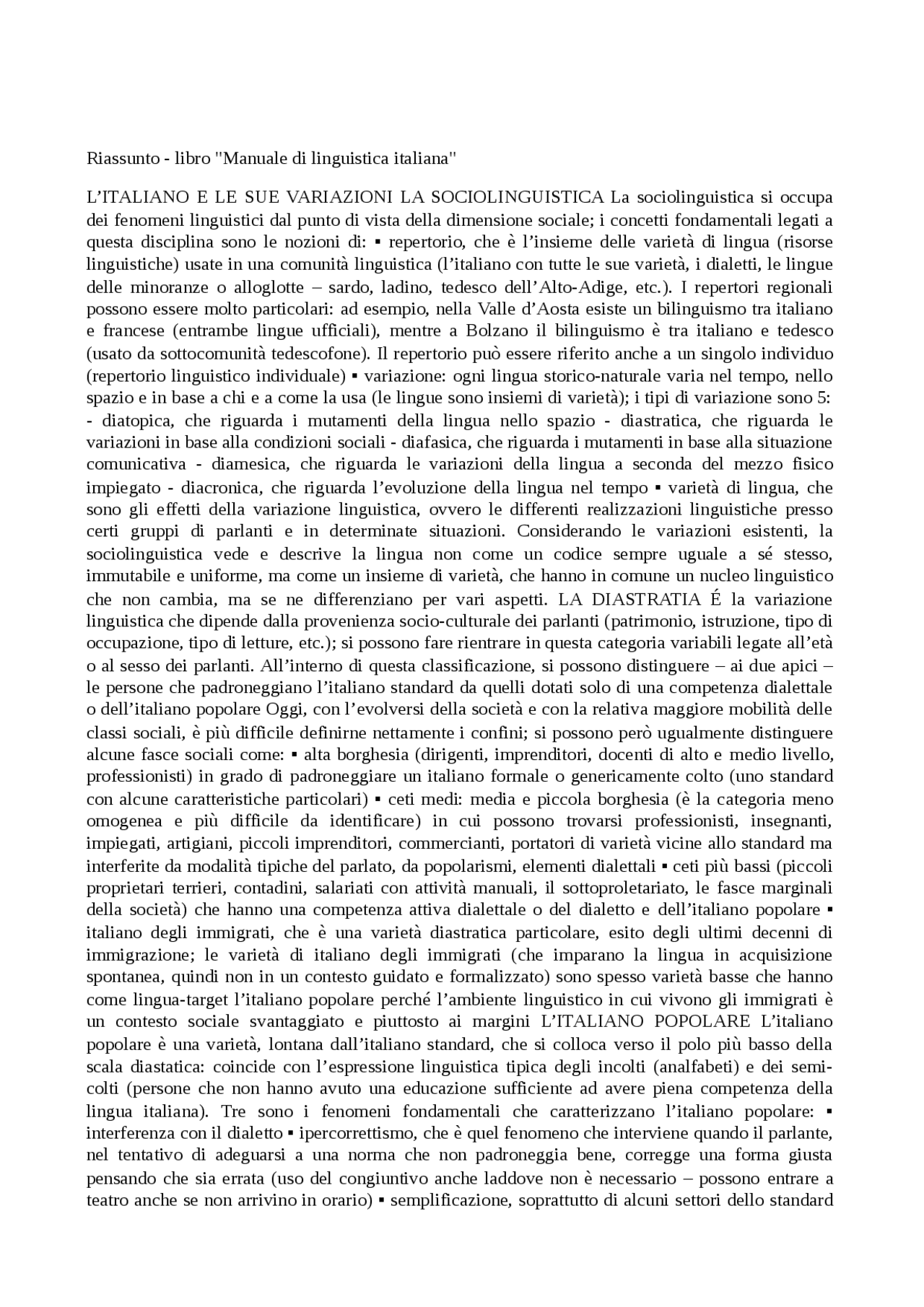 Riassunto libro "Elementi di linguistica italiana" di Ilaria Bonomi ...