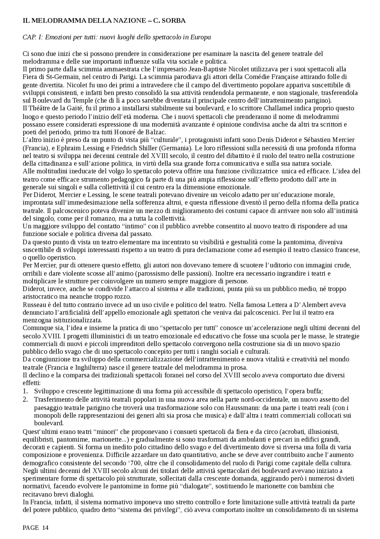 Il Melodramma Della Nazione C Sorba Docsity