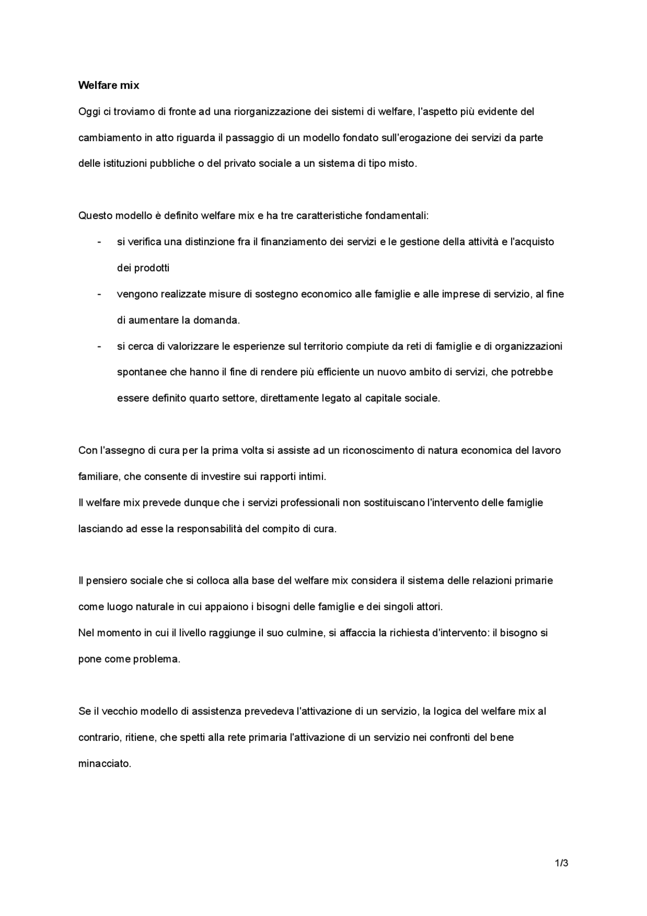 Welfare Mix, welfare state e welfare community | Appunti di Sociologia ...