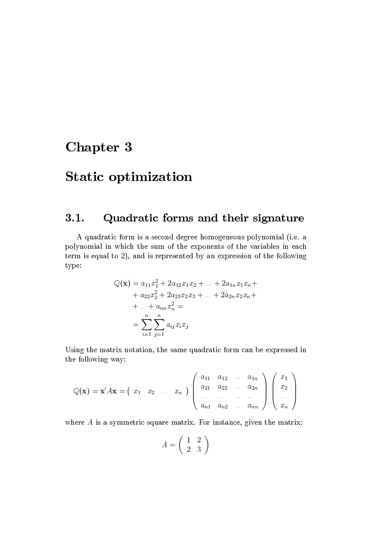 Ottimizzazione statica - Docsity