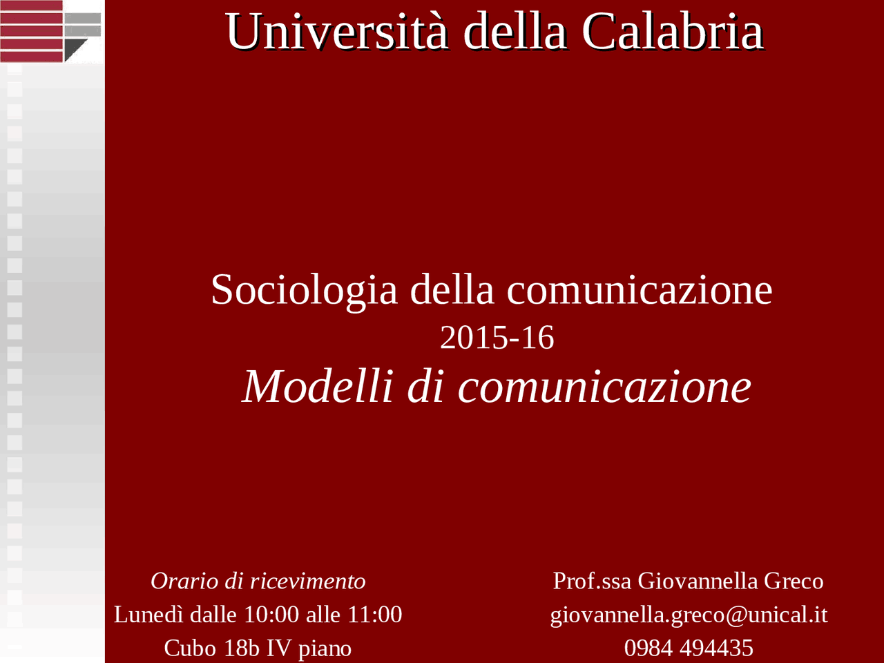 Modelli Della Comunicazione Docsity