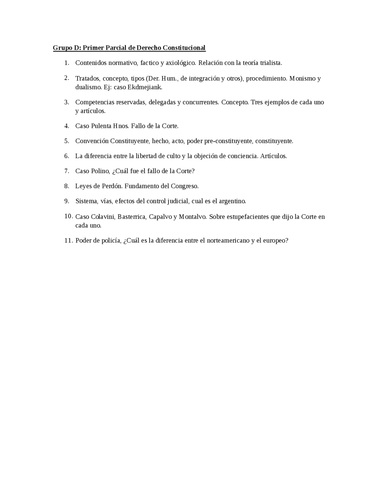 Modelo De Parcial De Derecho Constitucional Docsity