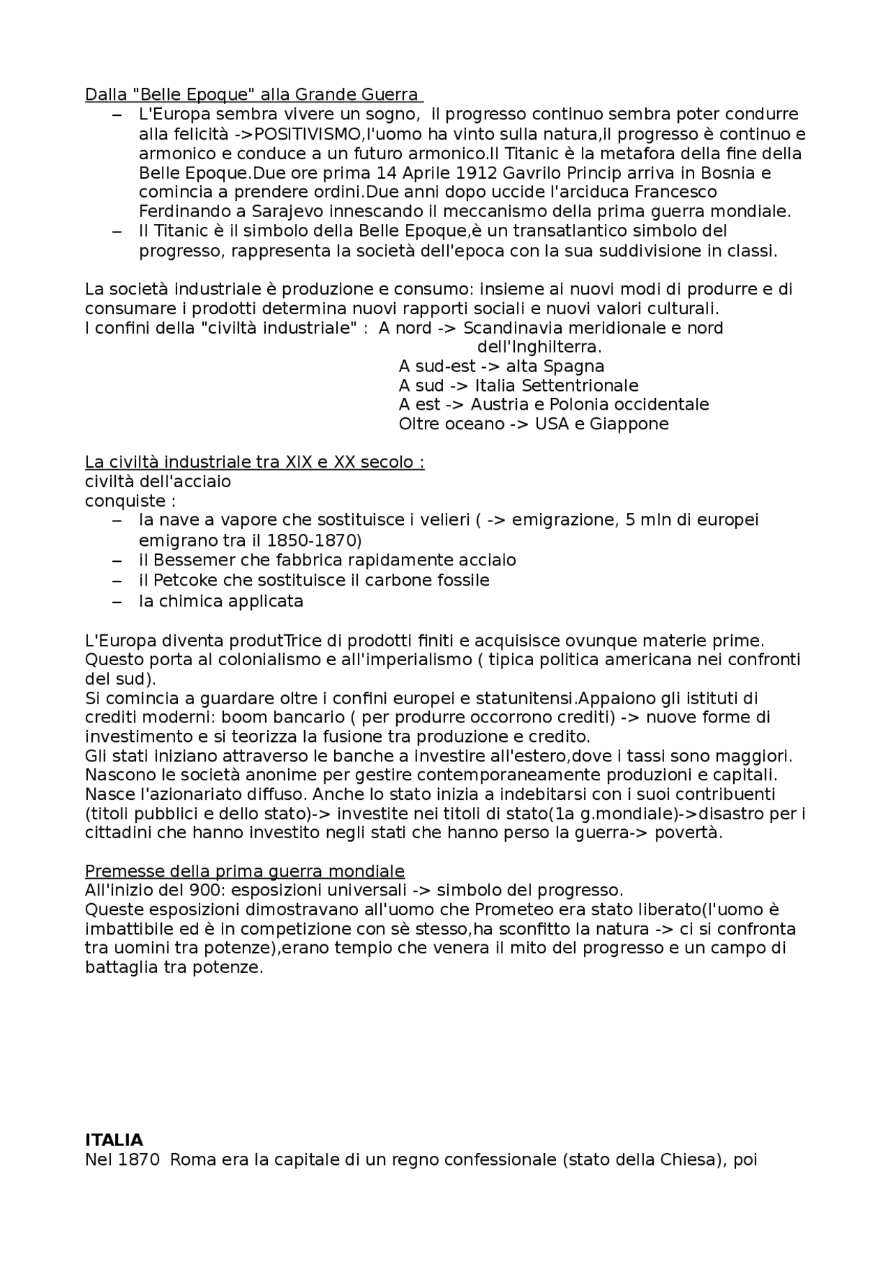 Appunti Storia Contemporanea Docsity